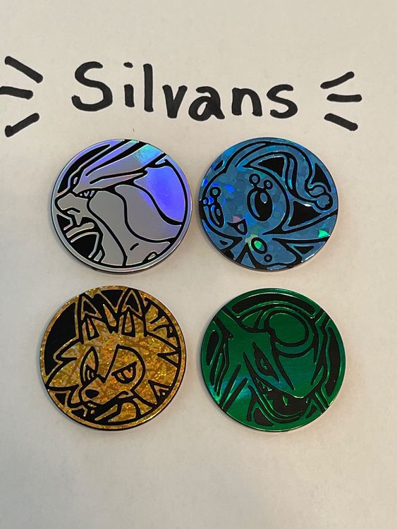4 Pokemon Coins Münzen Wolwerock Rayquaza Suicune Manaphy | Kaufen auf ...