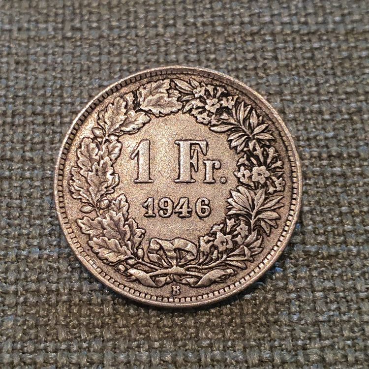 G328 - "Silbermünze" 1.- Franken 1946 (Gebraucht) in Reinach BL für CHF 4 – mit Lieferung auf ...