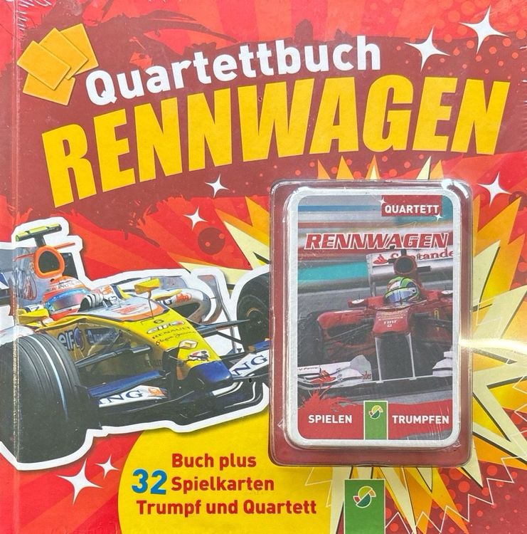 Quartettbuch Rennwagen - Buch mit 32 Quartettkarten (Neu (gemäss ...