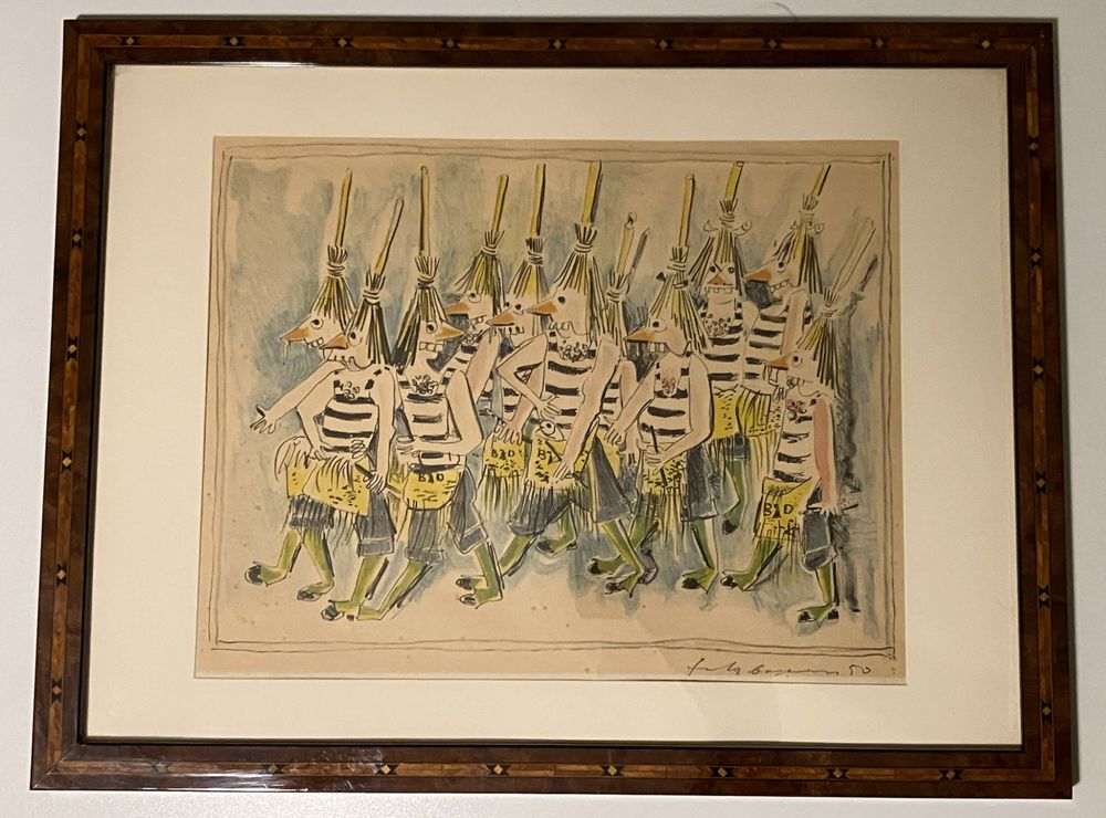 Basler Fasnacht Gerahmte Zeichnung Max Sulzbacher 1950 (Gebraucht) in Basel für CHF 59 – mit ...