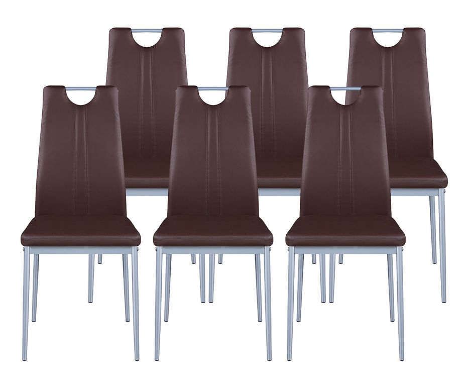 Schöne Esszimmerstühle Leder 6er Set Ebenbild
