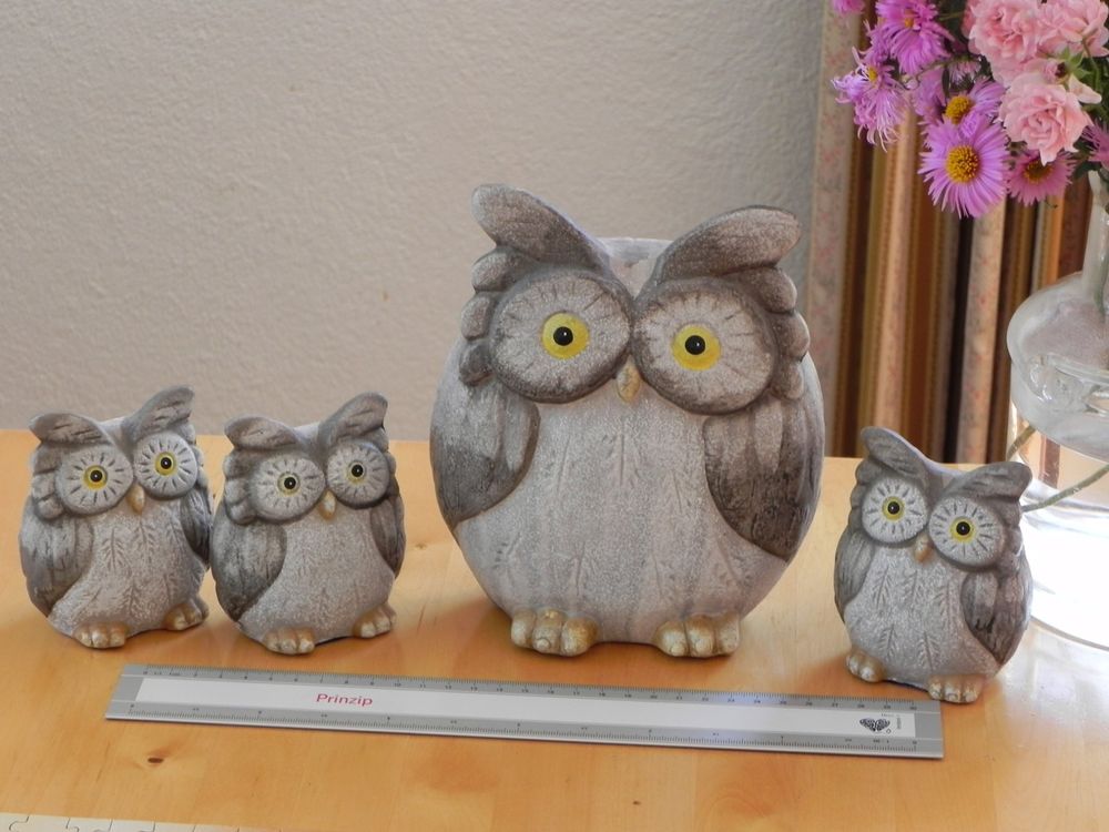 Eulen Sammlung Deko Artikel Set 4 Stk Eule | Kaufen auf Ricardo