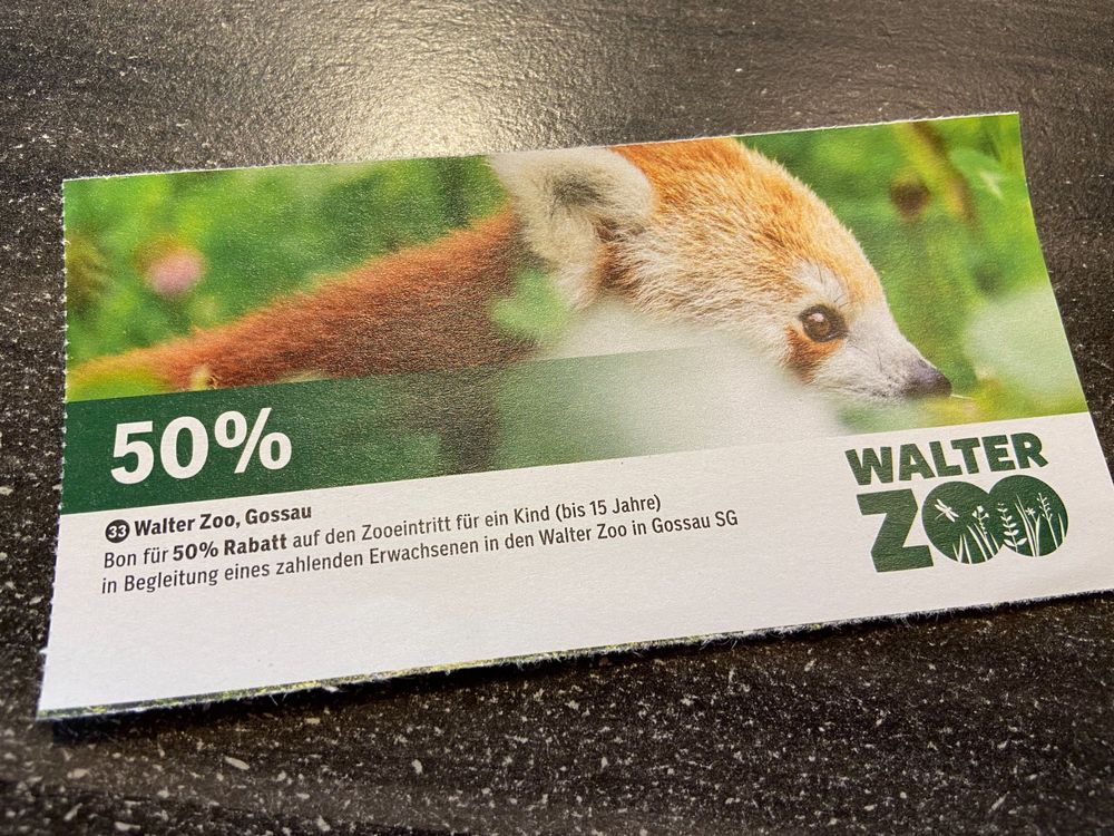 Bon 50% Rabatt Zooeintritt für Kind in Walter Zoo, Gossau (Neu (gemäss ...