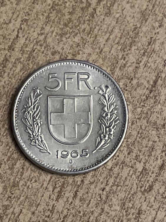 5 Franken Schweiz 1965 Silber (Gebraucht) in Schlossrued für CHF 12 – mit Lieferung auf Ricardo ...