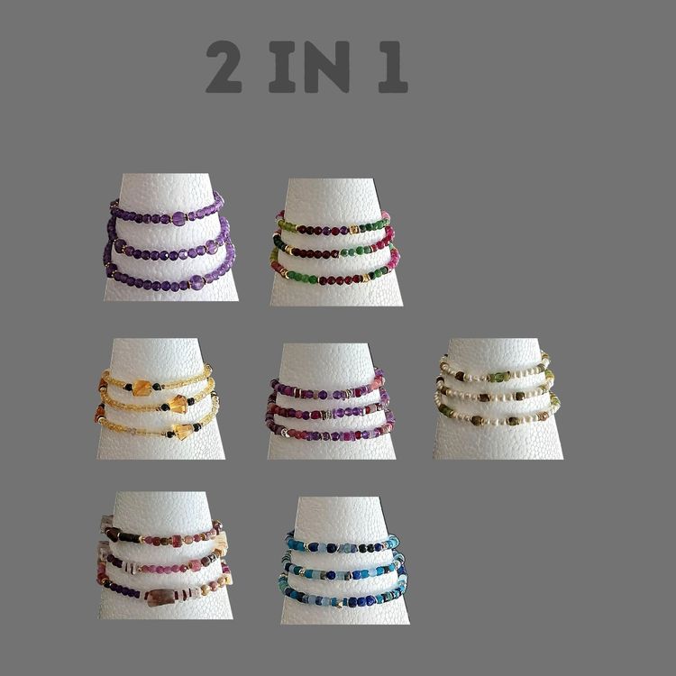 Citrin - Halskette oder Armband - 2in1 - Spinell - Unikat (Neu (gemäss ...