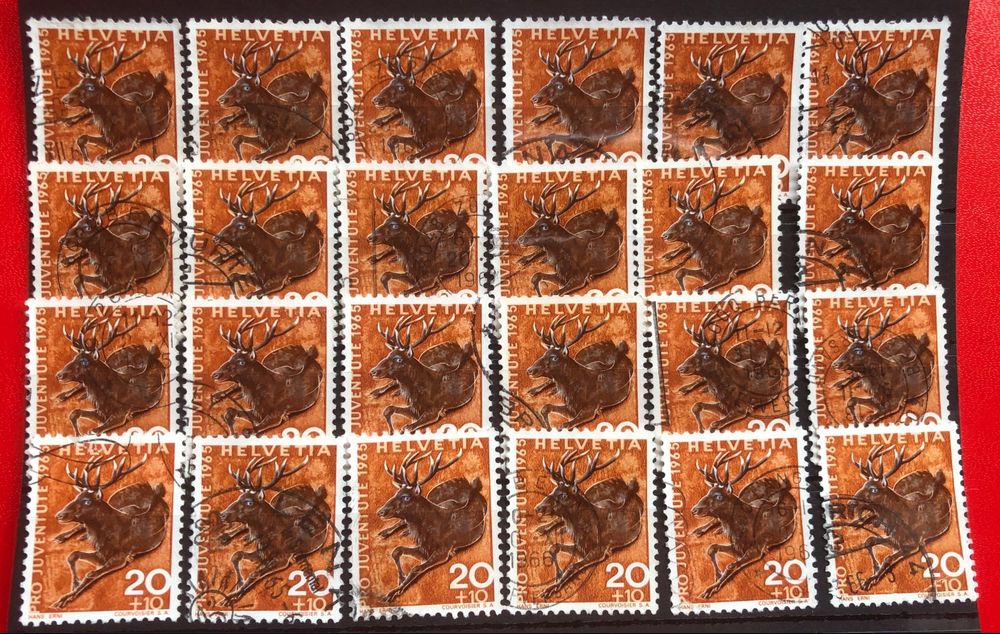 Nr.J 212 Steckkarte mit Stempel Edelhirsch (Gebraucht) in Aarau für CHF ...