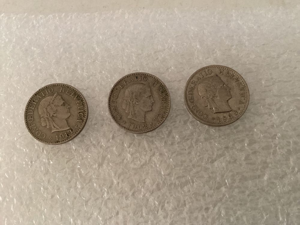3 x 5 Rappen ( Räppler) 1913/1962/1969 (Gebraucht) in Minusio für CHF 1 – mit Lieferung auf ...