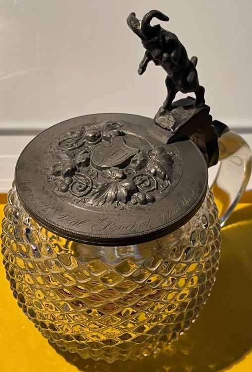 Antiker Bierkrug Zinndeckel Teutonia? Studentika RAR (Gebraucht) in ...