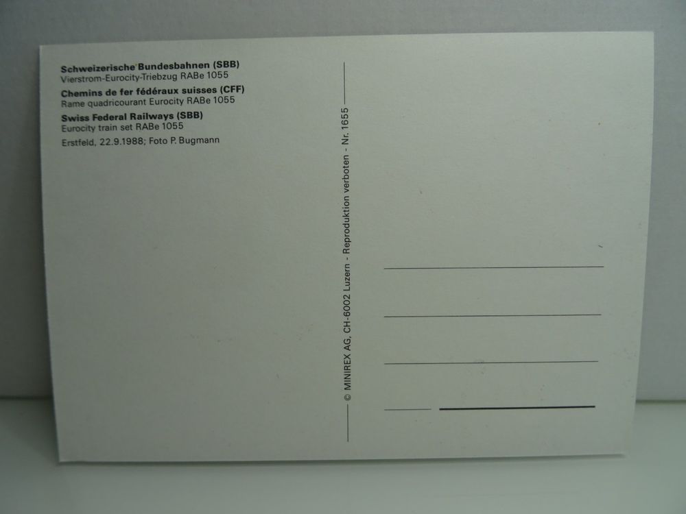 AK SBB Vierstrom-Eurocity-Triebzug TEE RABe 1055 Erstfeld (Gebraucht ...