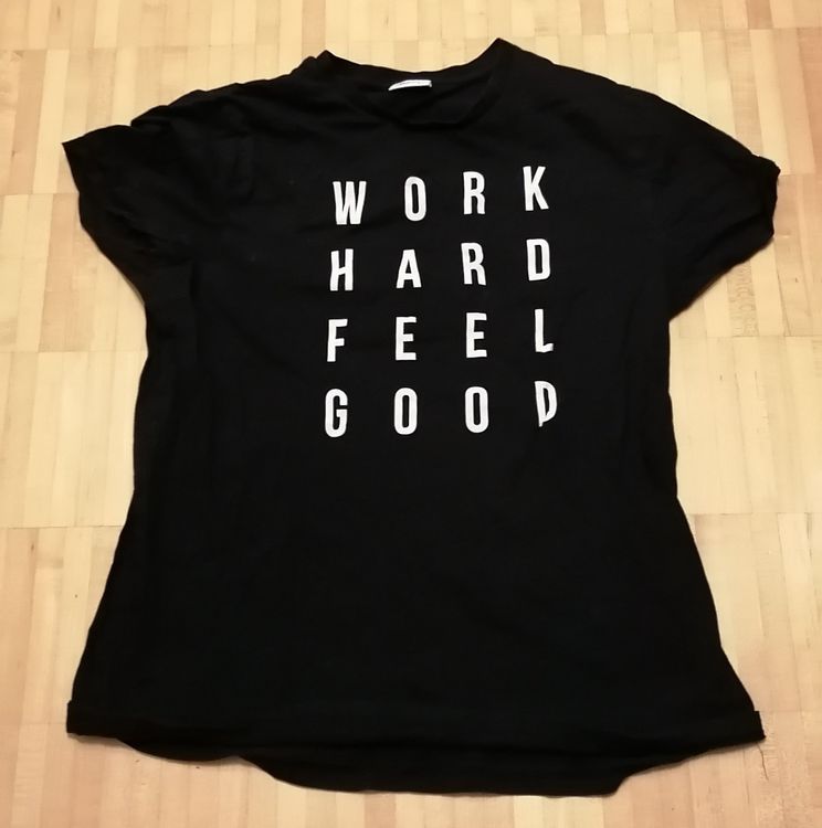T-Shirt schwarz weiss L/XL Herren (work hard - feel good) | Kaufen auf ...