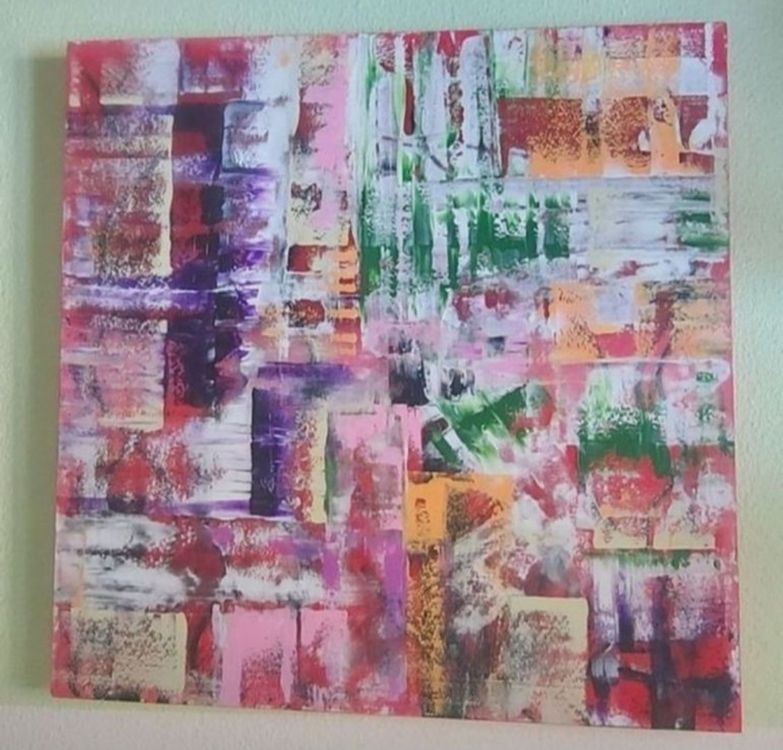 Gemälde, Unikat, Handgemalt, Sommerfarben 100×100×4 (Neu (gemäss Beschreibung)) in Riehen für ...