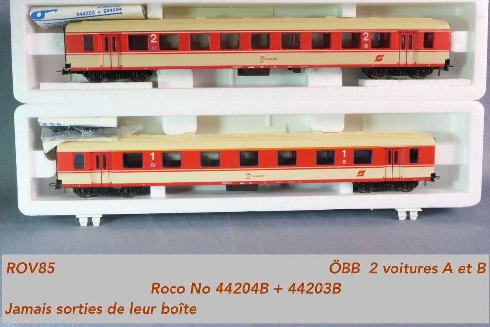 ROV85 ÖBB 2 Voitures Roco No 44203B + 44204B (Neu (gemäss Beschreibung ...