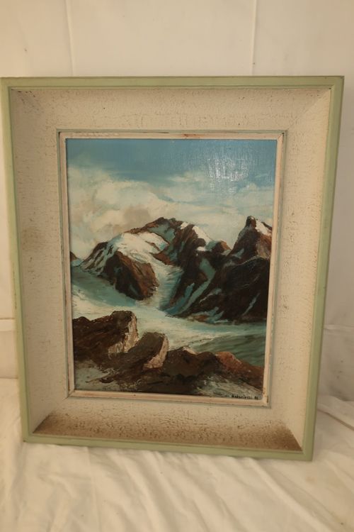 Gemälde, Berge, Rahmen, Öl auf Holz, Bernina, signiert, ab1F (Gebraucht) in Pfeffikon LU für CHF ...