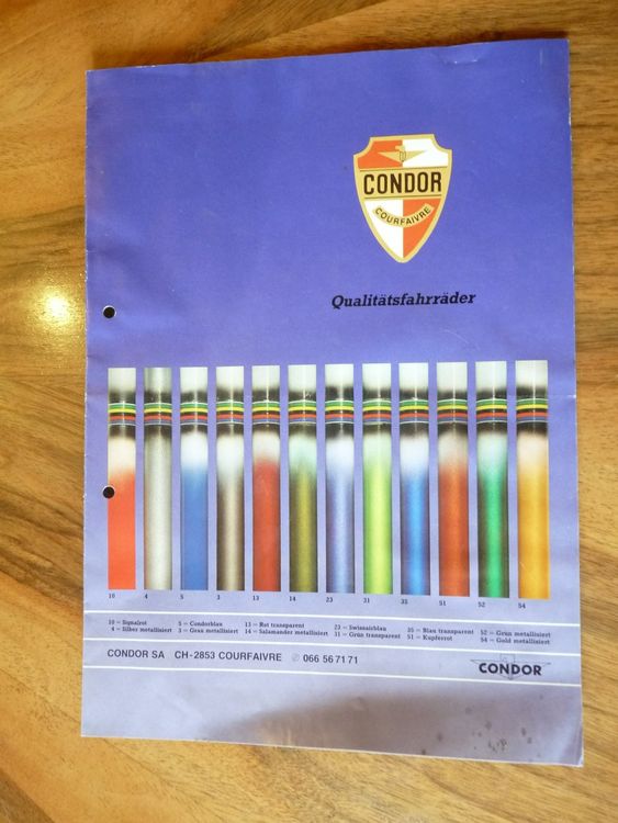 Condor Rennrad Prospekt ca. 1970er Jahre (Gebraucht) in für CHF 11 ...