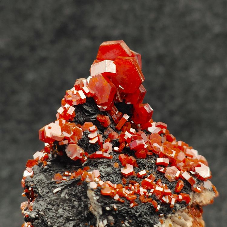 SELTENER VANADINIT auf SCHWARZEM BARIT, 100+ Kristalle | Kaufen auf Ricardo