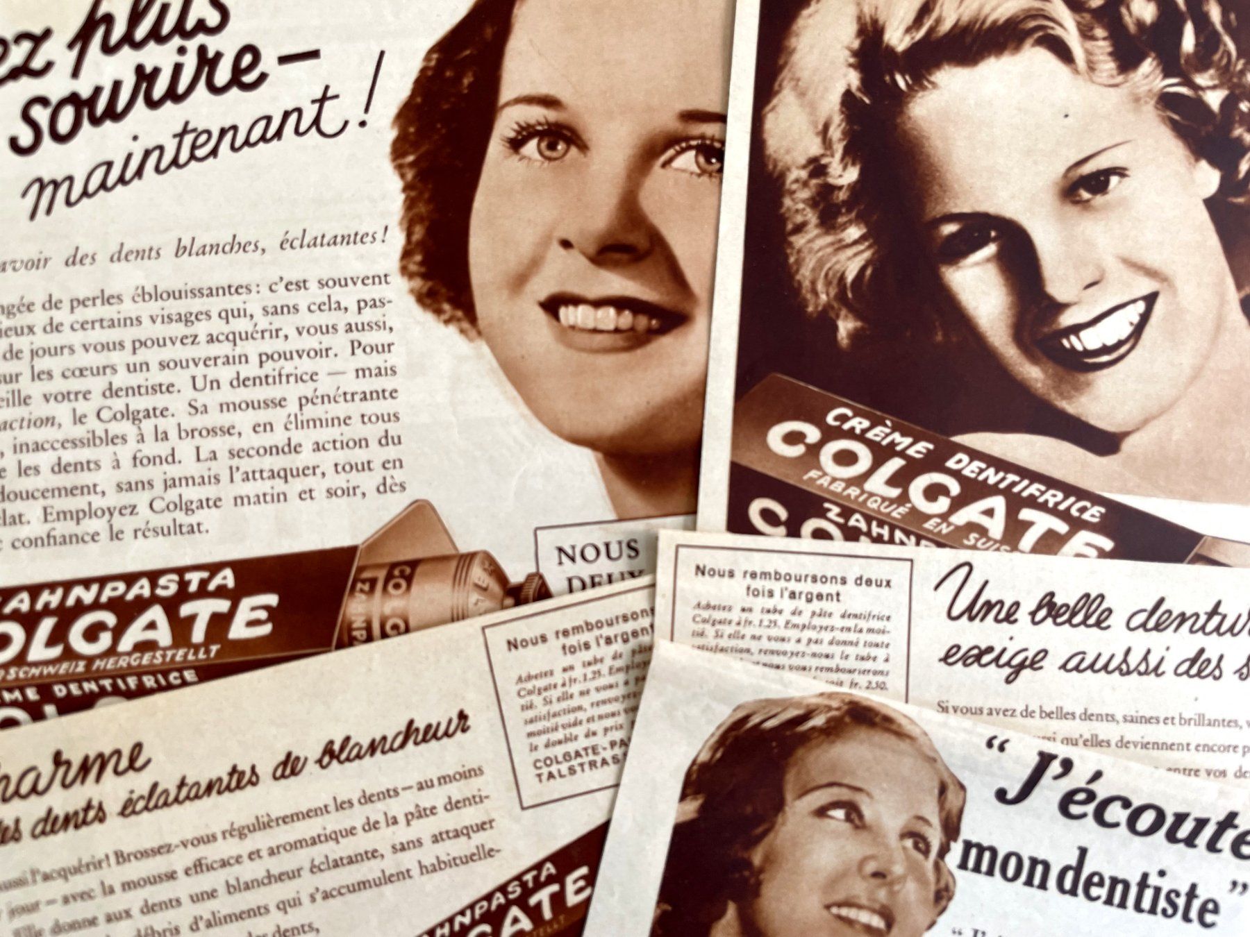 Colgate Zahnpasta Dentifrice - 5 Werbungen/Publicités 1932 (Gebraucht ...