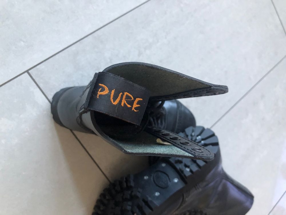 pure trash boots / Stahlkappen Stiefel / Lederstiefel (Neu (gemäss ...