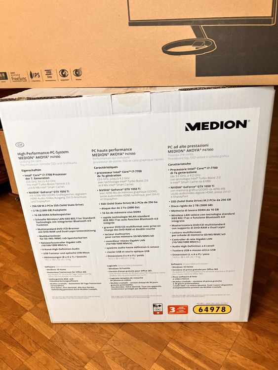 MEDION Game NVIDIA GeForce GXT 1050 TI & Bildschirm Game-PC (Gebraucht ...