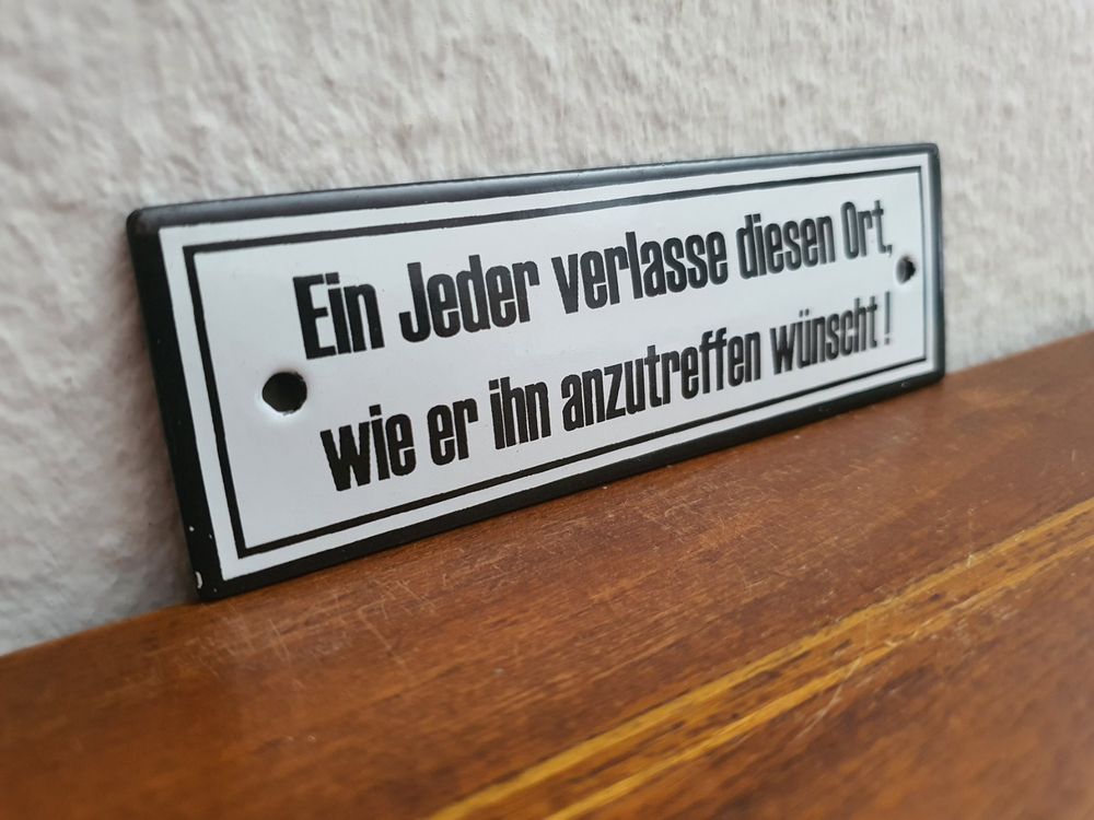 Emailschild Vorsicht Achtung WC Bahn Zug Tram Emaille Schild (Neu (gemäss Beschreibung)) in ...