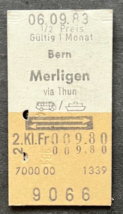 Bern Merligen via Thun/ Billett 1983 | Kaufen auf Ricardo