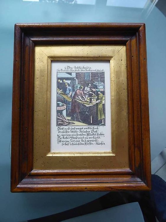 Zuckerbäcker Stich (Litho) mit Vintage Gold Plaget Blende (Gebraucht) in Mettmenstetten für CHF ...
