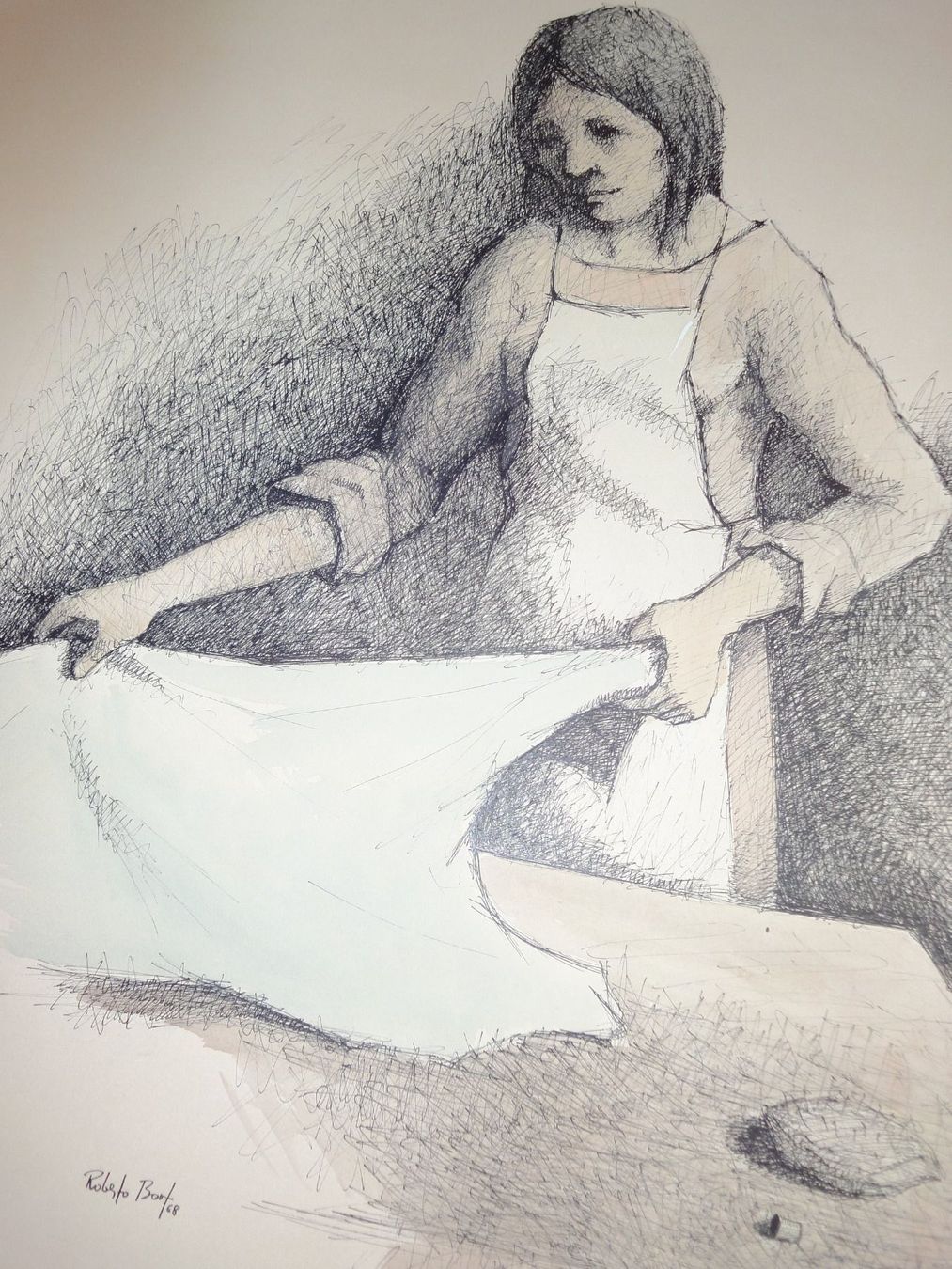 Roberto Bort, 1933-2022, Dotzigen - Federzeichnung laviert (Neu (gemäss Beschreibung)) in Biel ...