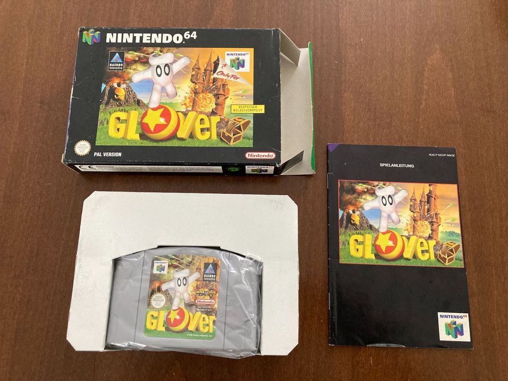 Nintendo 64 Spiel Game Glover Box OVP komplett N64 (Konsole) (Gebraucht ...