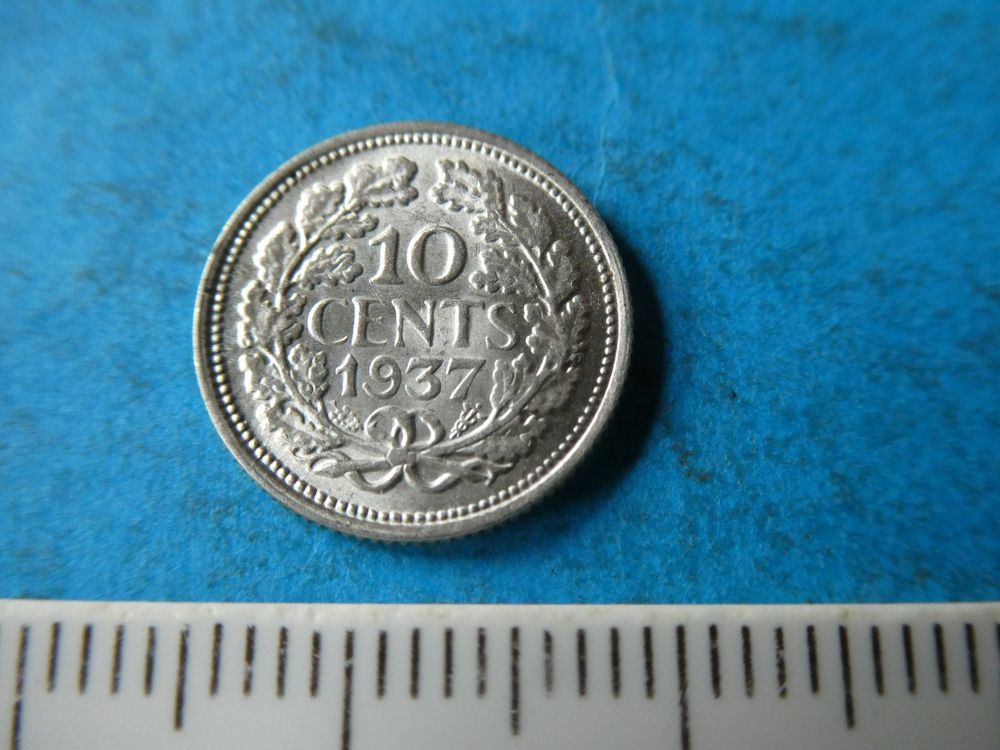 Niederlande 1937, 10 Cents - Silber Super-Erhaltung (Gebraucht) in Hinterforst für CHF 3 – mit ...