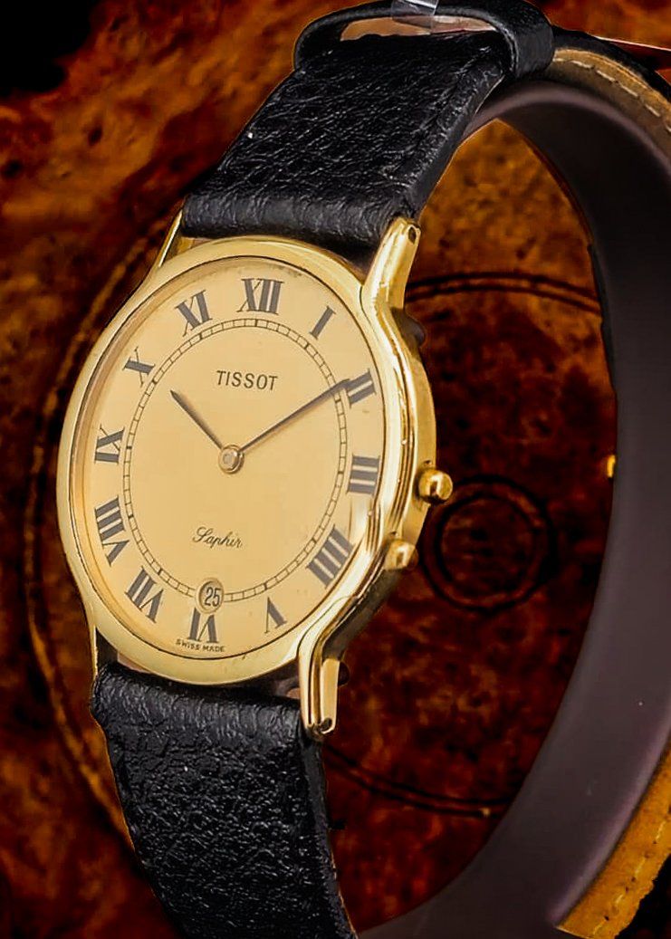 Tissot Saphir Uhr aus 18 Karat Gold mit Quarzwerk, perfekt (Gebraucht ...
