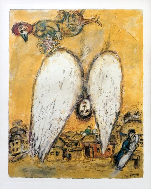 Marc Chagall "Der weiße Engel" Farbgraphik von 1969 (Gebraucht) in ...