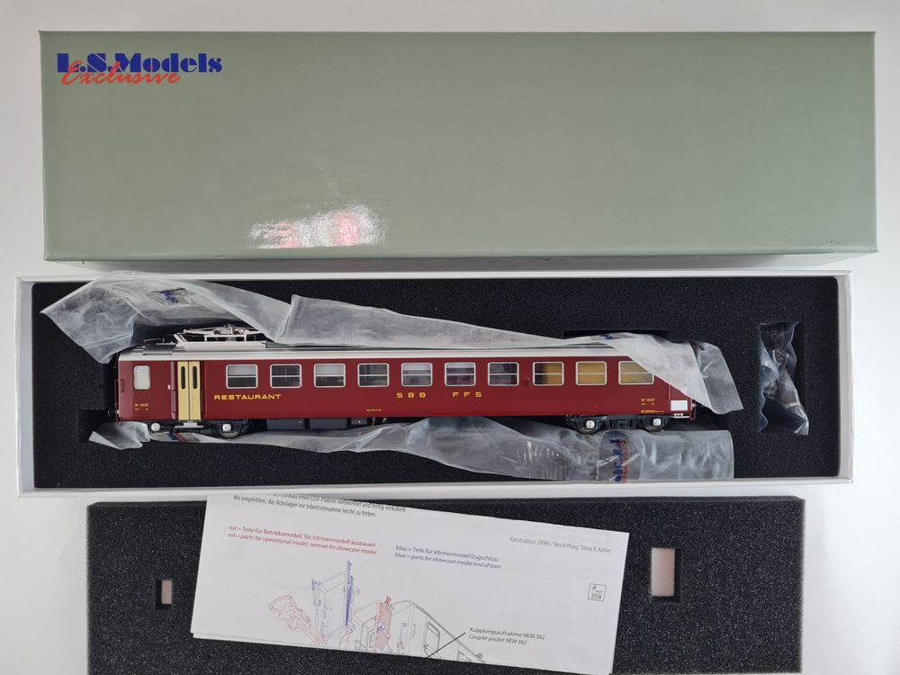 LS Models 47260 AC Speisewagen Restaurant rot SBB H0 1:87 (Neu (gemäss Beschreibung)) in ...