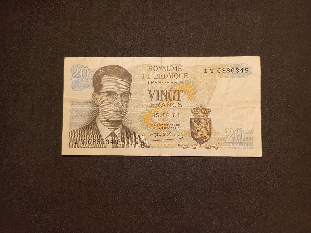 Zwanzig-Franken-Schein Belgien 1964 (Gebraucht) in Geroldswil für CHF 2 ...