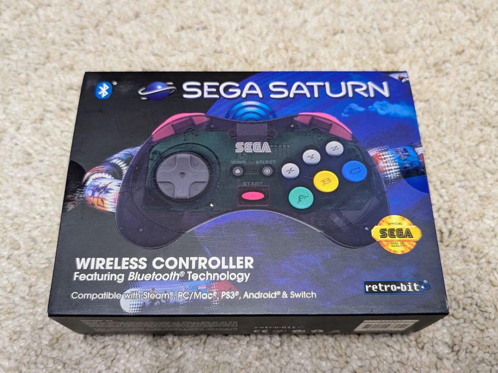 Retro-Bit Sega Saturn Bluetooth Controller Transparent (Neu (gemäss ...