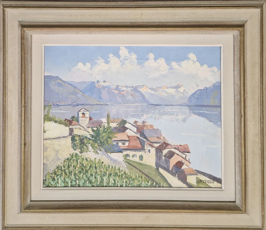 beau tableau de Gaston Peitrequin "vue de Saint-Saphorin " (D'occasion ...