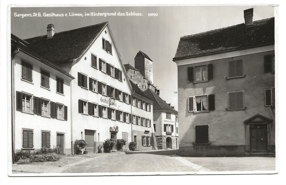 Sargans Sg Gasthaus Zum Löwen Gonzen Feldpost Um 1940 Kaufen