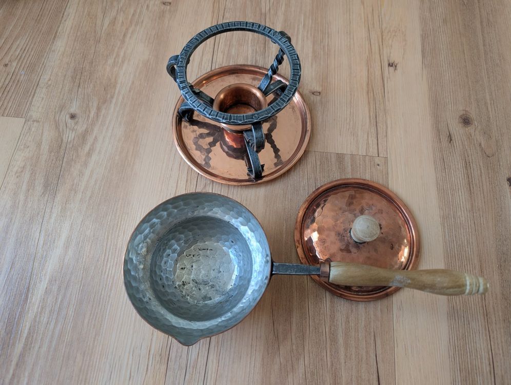 Kupfer Stövchen Rechaud auf Kupfer Tablet, Vintage Top (Gebraucht) in ...