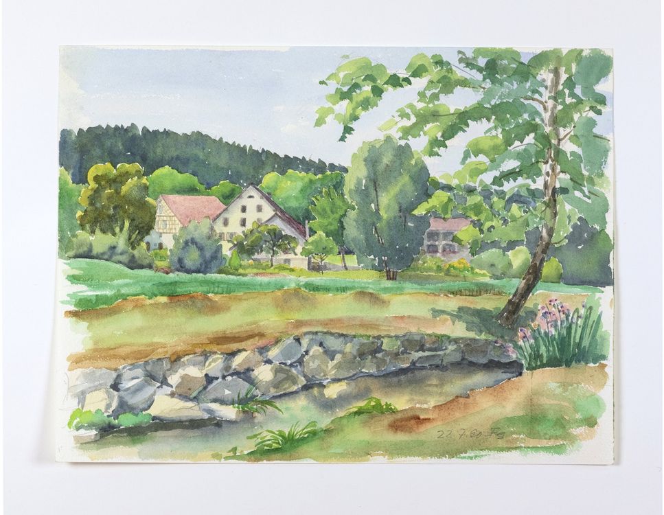 Schönes Aquarell von Esther Schmid, Haumühle bei Embrach | Kaufen auf ...
