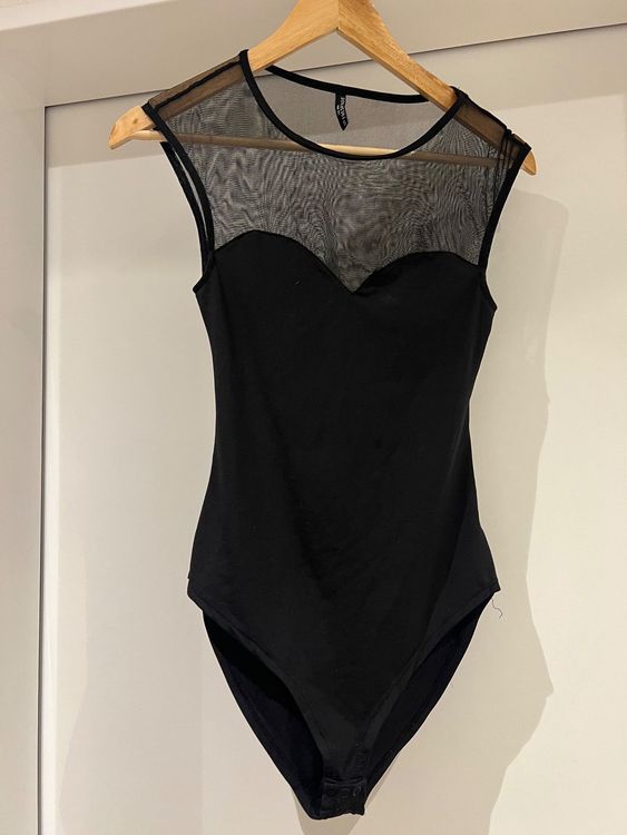 Schwarzer Body mit Netzeinsatz, Grösse S - Top Zustand! (Gebraucht) in ...