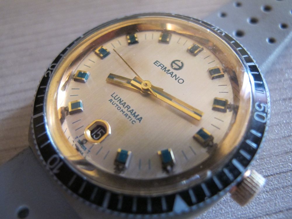 Ermano Lunarama Moonwatch Automatic Herren Läuft 1972 Vintag (Gebraucht ...