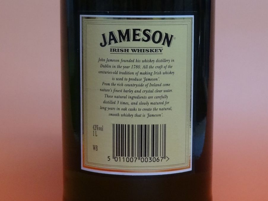 Jameson Triple Distilled Irish Whiskey, 1 Liter Flasche OVP (Neu und ...