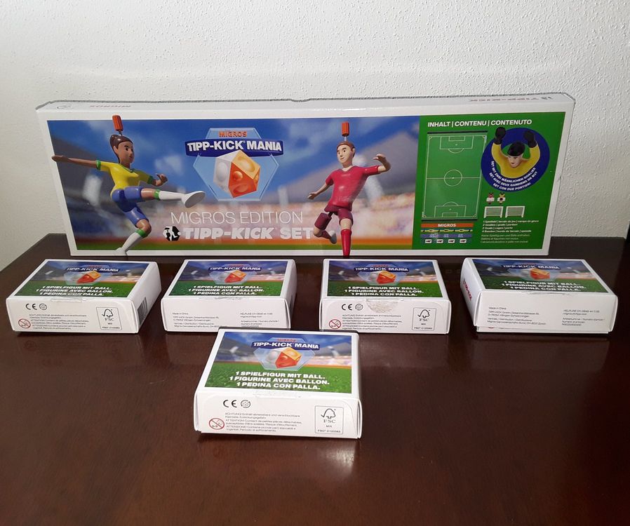 Tipp-Kick Set Migros Mania +5 Fussball Figuren Messi ARG GER | Kaufen auf Ricardo