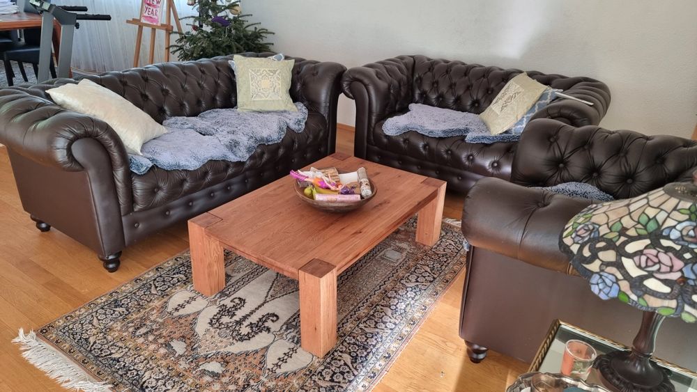 Sofa 3er 2er 1er Chesterfield Stil Leder | Kaufen auf Ricardo