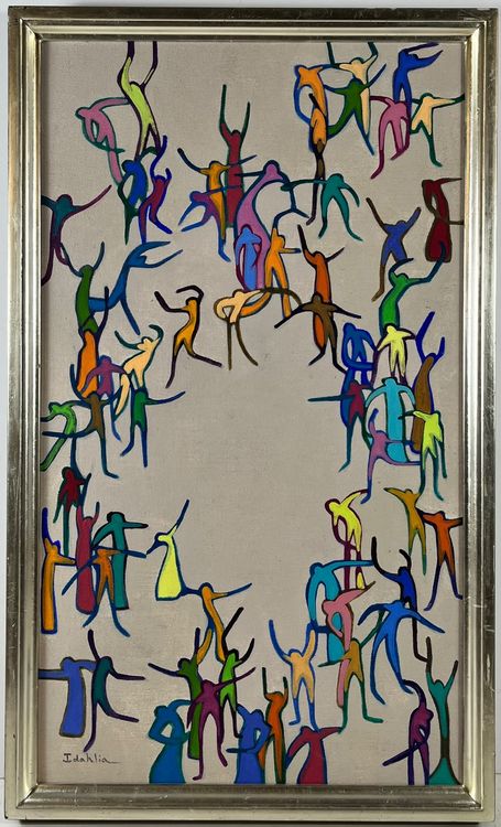 Farbenfrohes Gemälde mit Abstrakte Personen, signiert (Gebraucht) in Root für CHF 84 – mit ...