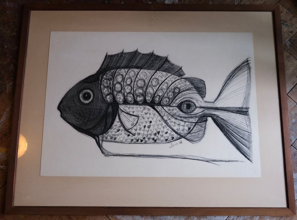 Original-Zeichnung Fisch signiert Jsis 1976 (Gebraucht) in Biel/Bienne ...