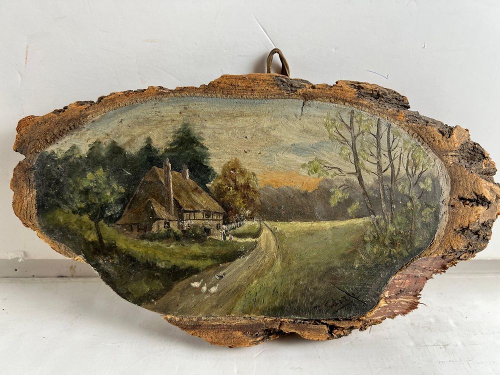 Landschaft Gemälde Signiert auf Holz | Kaufen auf Ricardo