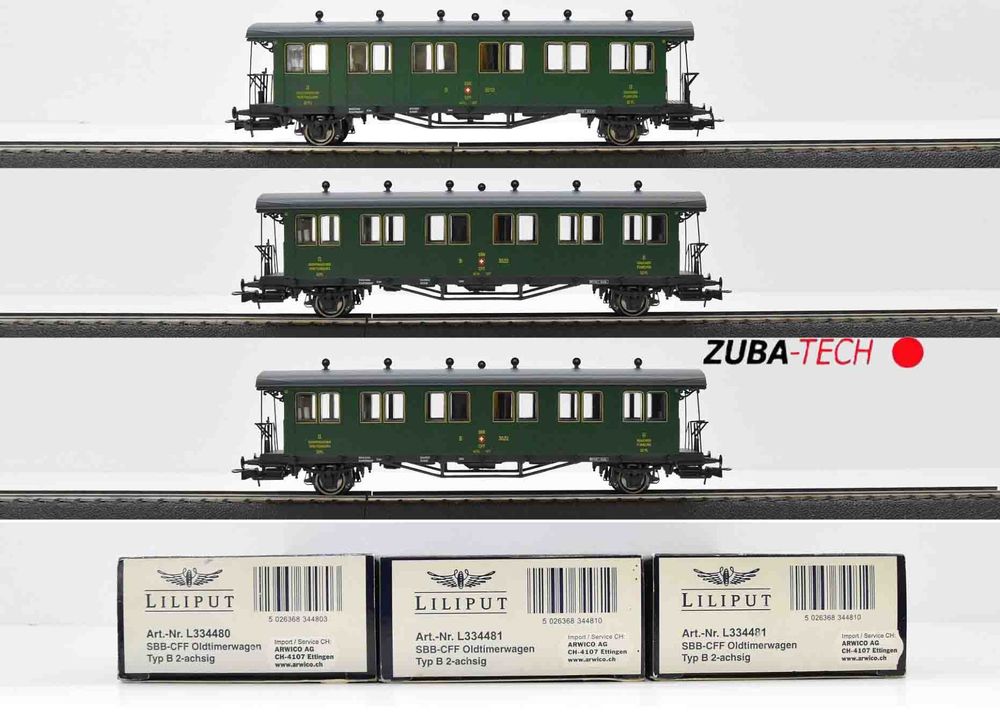 Liliput 3x Oldtimer-Personenwagen SBB H0 GS mit OVP | Kaufen auf Ricardo