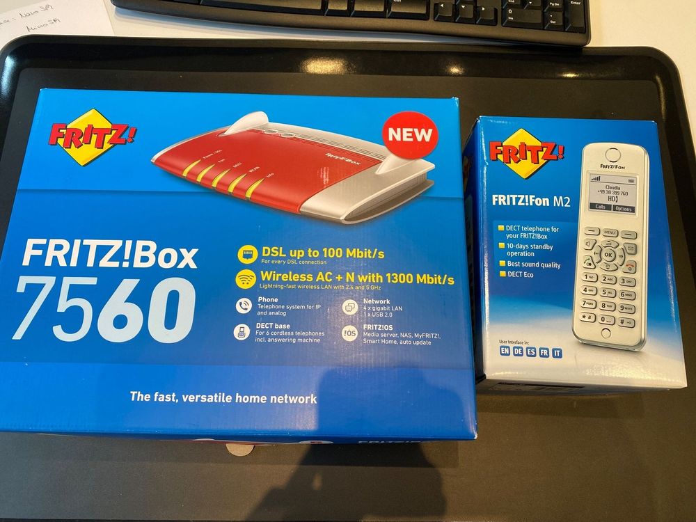 Fritz!Box 7560 inkl. Fon M2 (Gebraucht) in Hochfelden für CHF 20 – mit ...