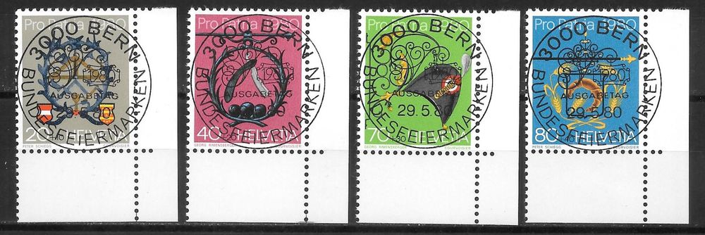 Serie Pro Patria 1980 4 Werte mit ET Vollstempel 29.5.1980 (Neu (gemäss Beschreibung)) in Olten ...