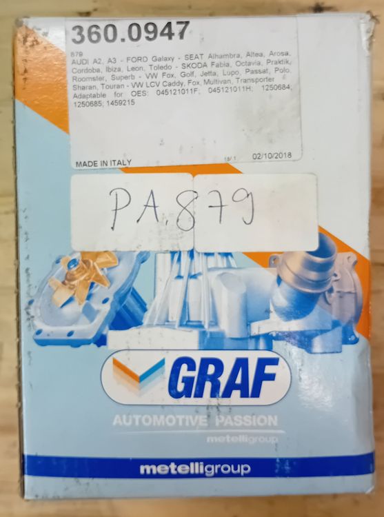 Neue Graf Wasserpumpe 360.0947 für Audi / VW / Seat / Skoda (Neu ...