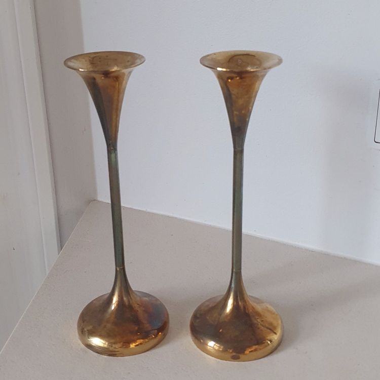2 Kerzenhalter aus Messing / Kerzenständer | Kaufen auf Ricardo